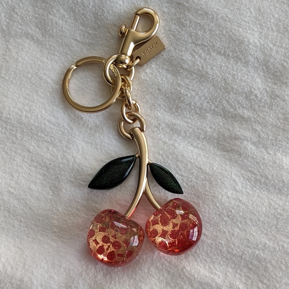 Coach | Accessories | Coach Signature Cherry Pink Bag Charm Keychain ...